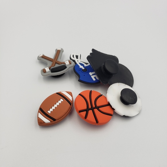 Accessories | 6pc Set Sports Shoe Charms Croc Jibbitz Lace Clips | Poshmark